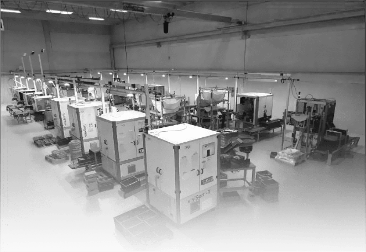 Subcontractor automatic sorting of industrial parts